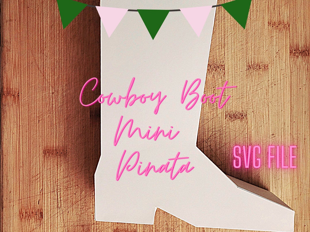 Cowboy Boot Mini Pinata, Svg Mini Pinata, Mini Pinata, Piñata Template ...