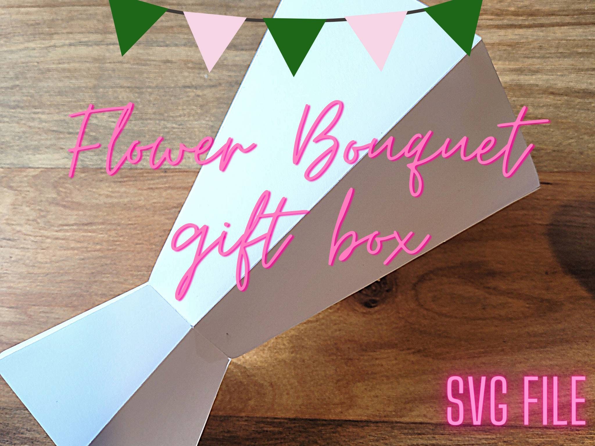 Flower Bouquet Gift Box SVG File: Paper Vase Template (digital Download ...