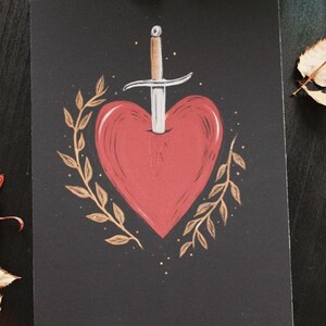 Sacred Heart With Sword // Illustration Art Print - Etsy