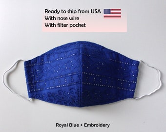 Royal Blue Mask | Etsy