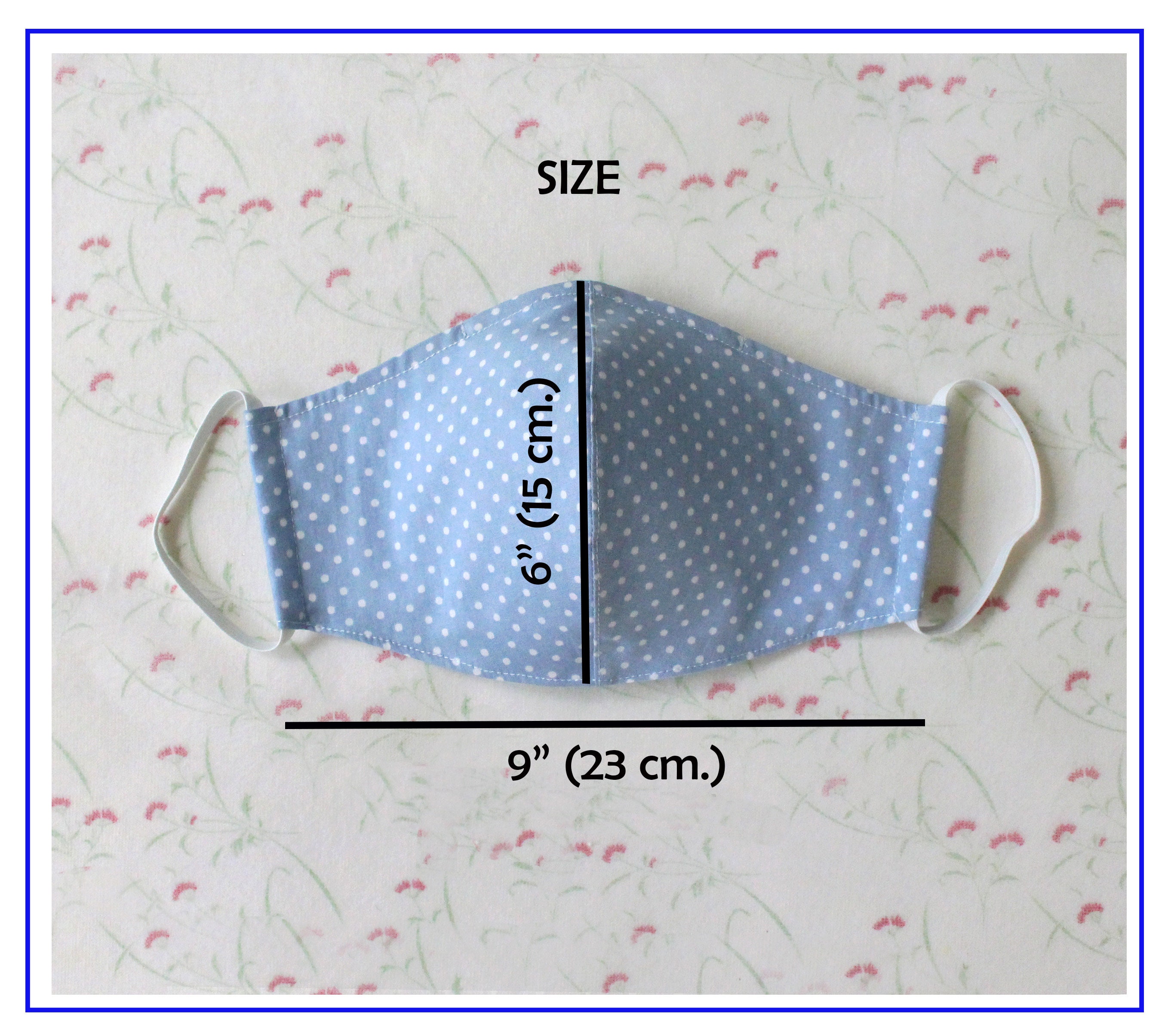 Large Grey Flowers 100% Cotton Fabric Face Mask With Nose Wire - Etsy