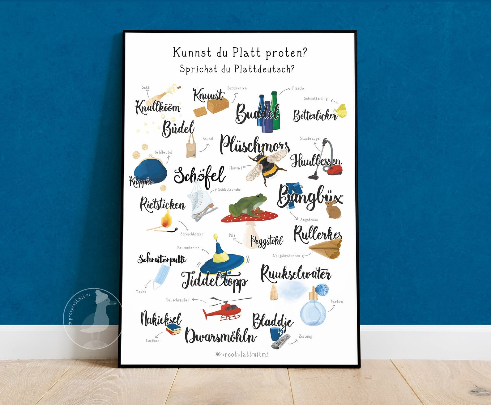 3 Stück Plattdeutsches Poster - Set/Bundle - zB Tier-Alphabet oder ...