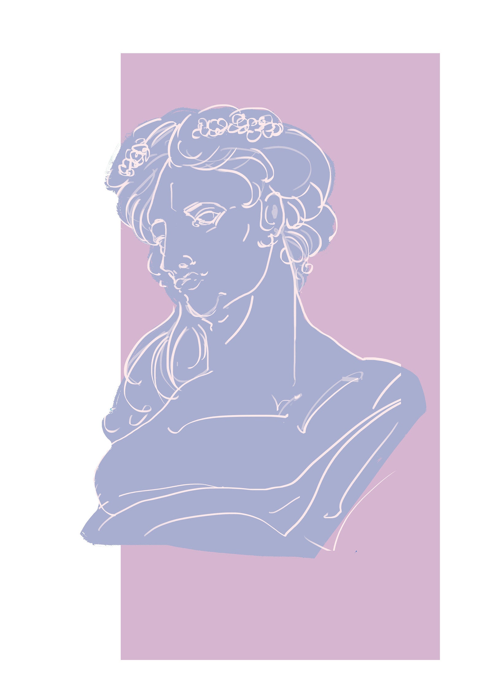 Purple Greek Lady Bust Aesthetic Art Print - Etsy UK