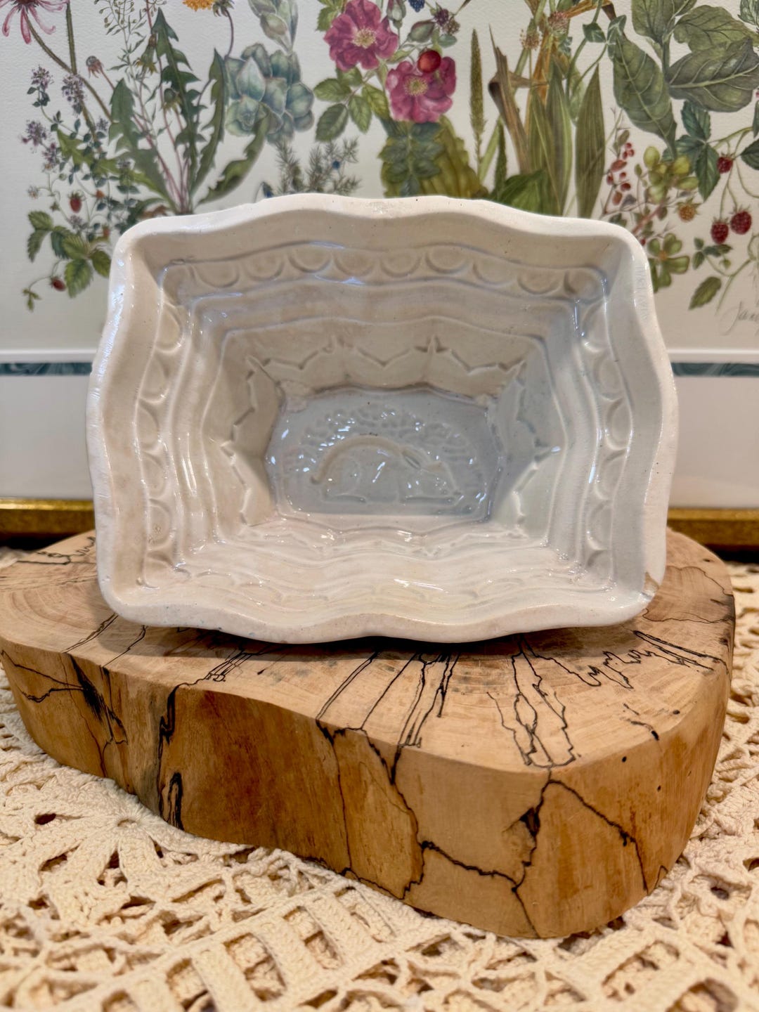 Antique Ironstone Jello Pudding Rabbit Bunny Mold Mould/1800s/farmhouse ...