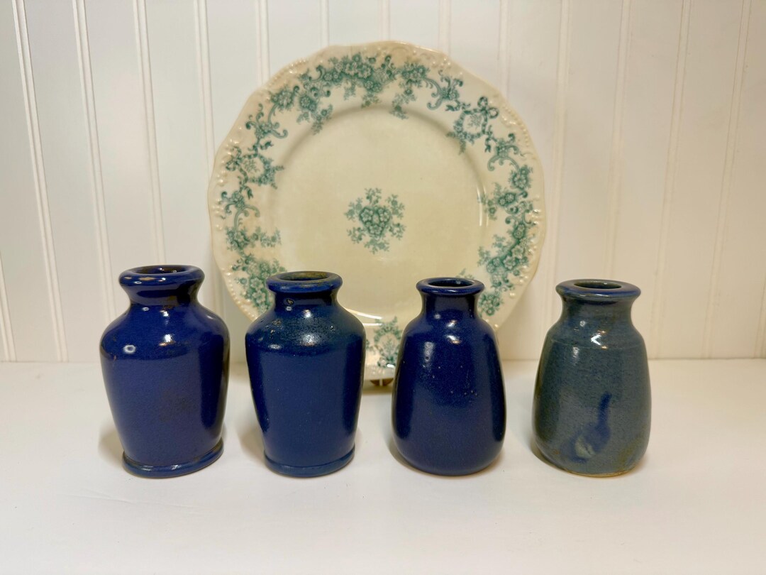 Blue Glazed English Cream Pot/1800s/farmhouse/cottage Core/england ...