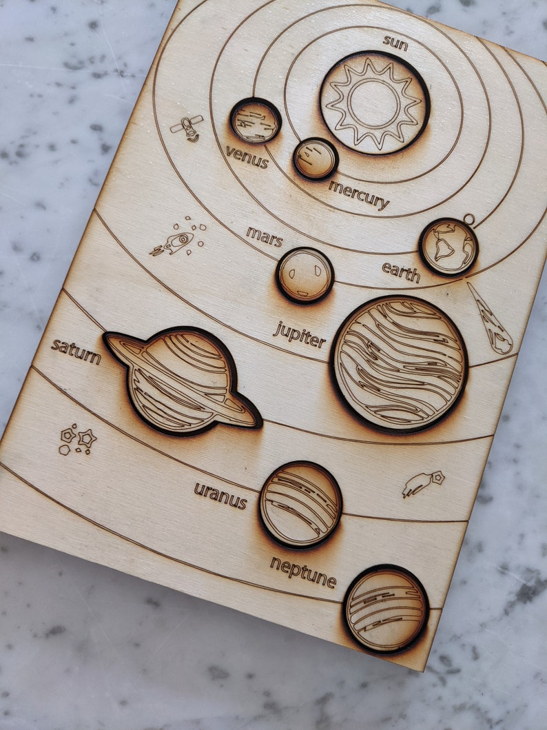 Solar System Puzzle Digital File SVG/EPS. Use on a Glowforge, Cricut or ...