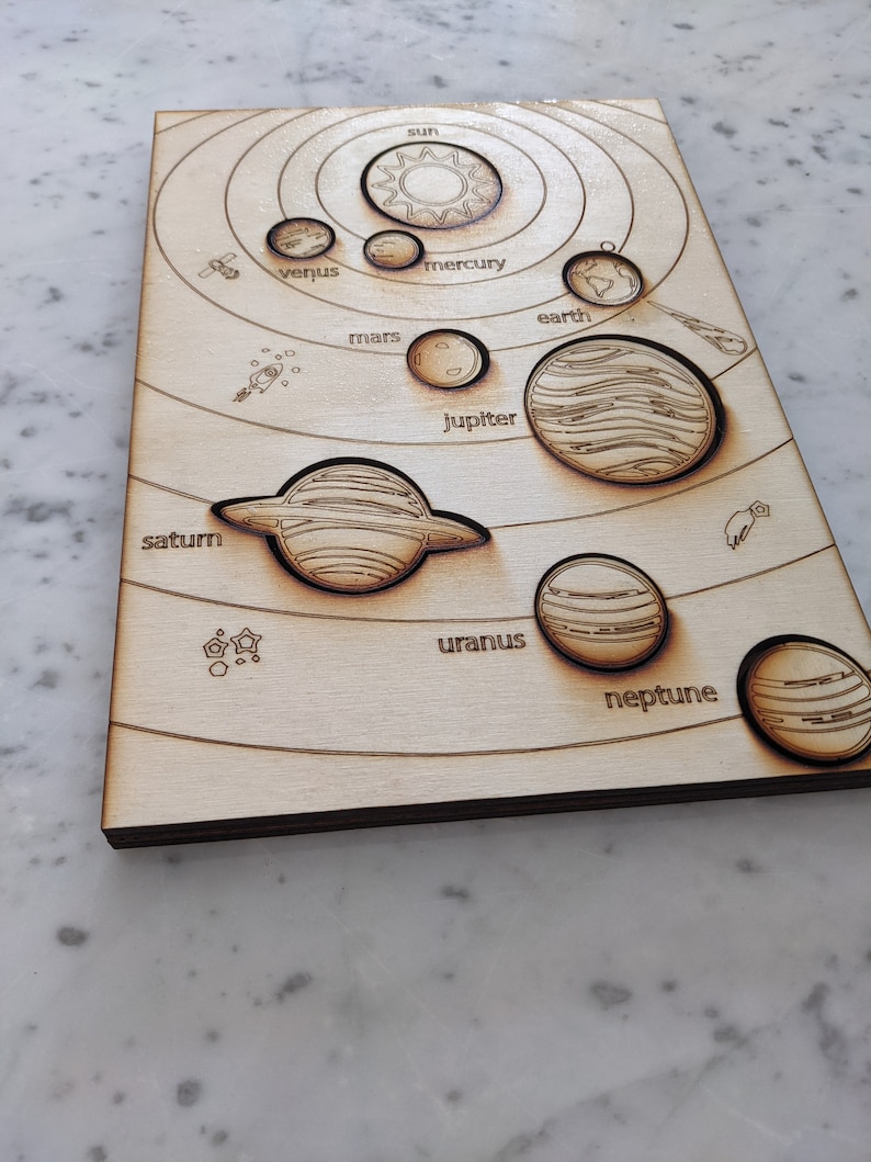Solar System Puzzle Digital File SVG/EPS. Use on a Glowforge, Cricut or ...
