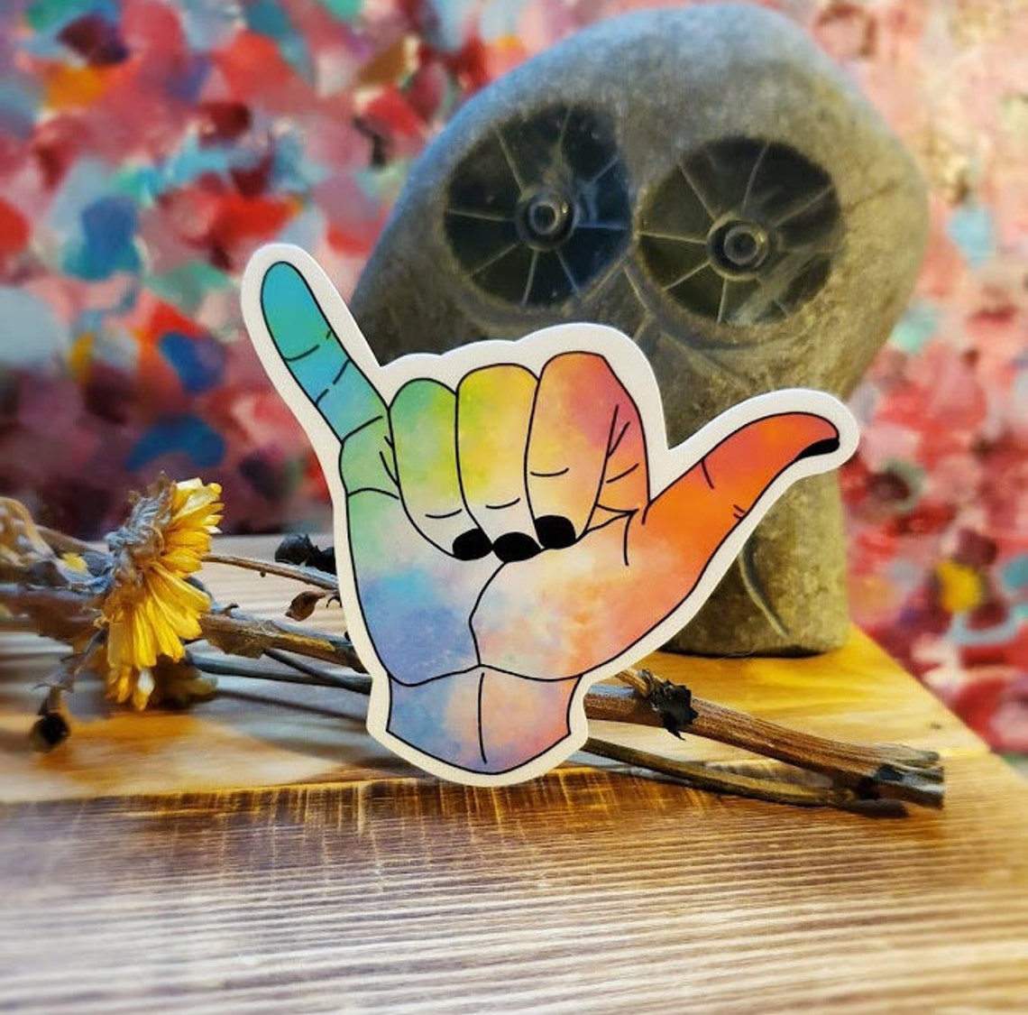 Shaka Sign Die Cut Sticker Small - Etsy España