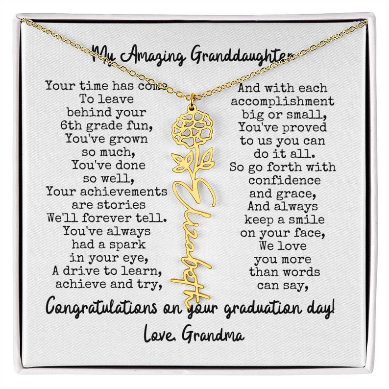 6th Grade Graduation Gift for Granddaughter Elementary School ...