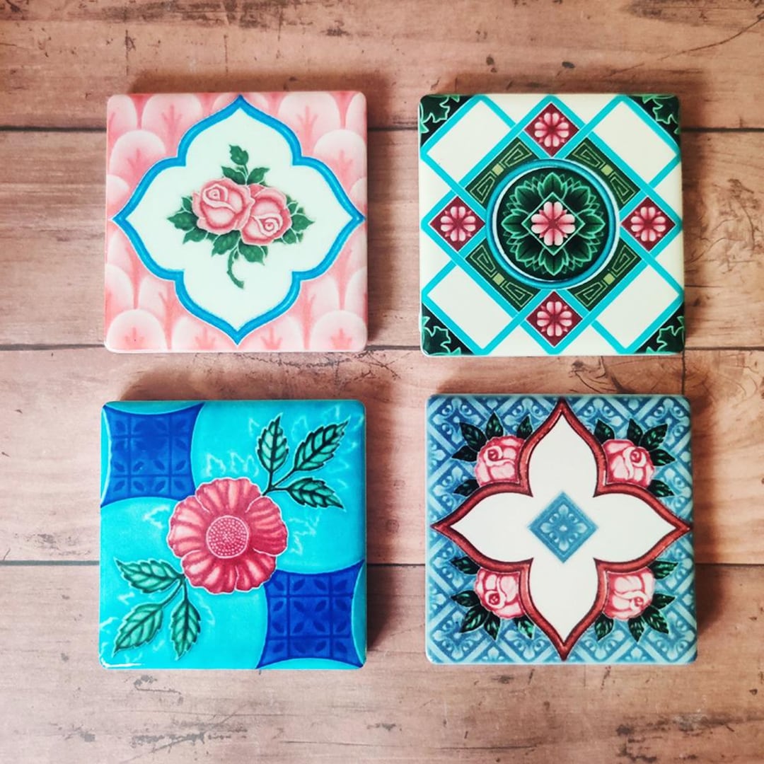 Printed Ceramic Peranakan Tiles Magnets Retro Tiles Magnets - Etsy