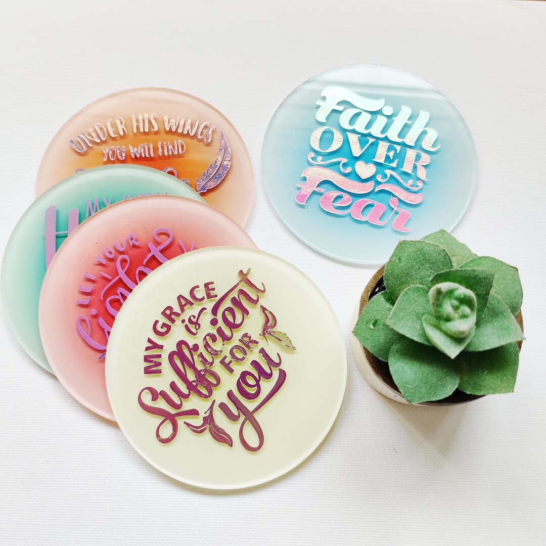 Colorful Bible Verse Acrylic Place Mat Christian Gift Coaster - Etsy