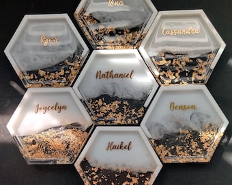 Custom Names: White Epoxy Resin Oval Trinket - Etsy