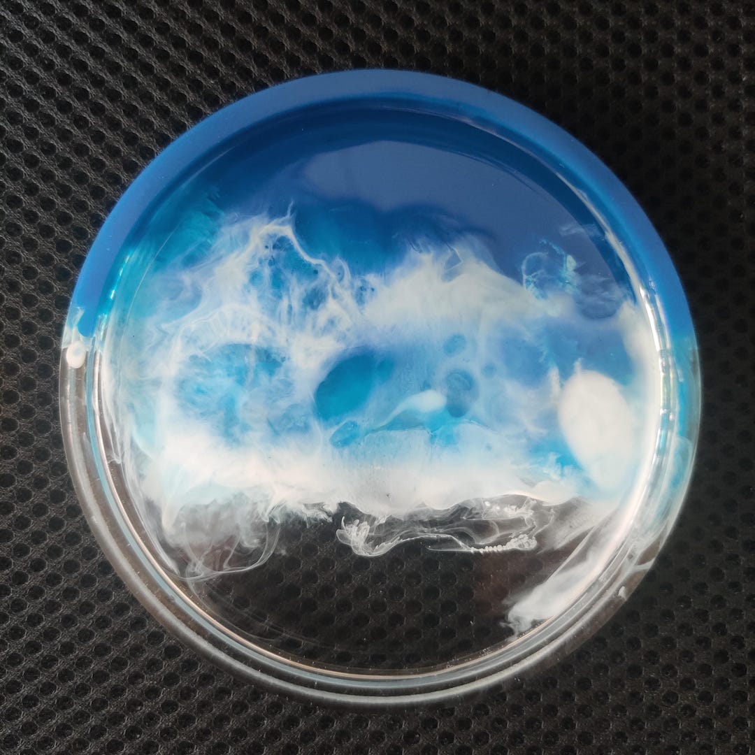Custom Names: Ocean Design Round Epoxy Resin Coasters (10 Cm Round ) - Etsy