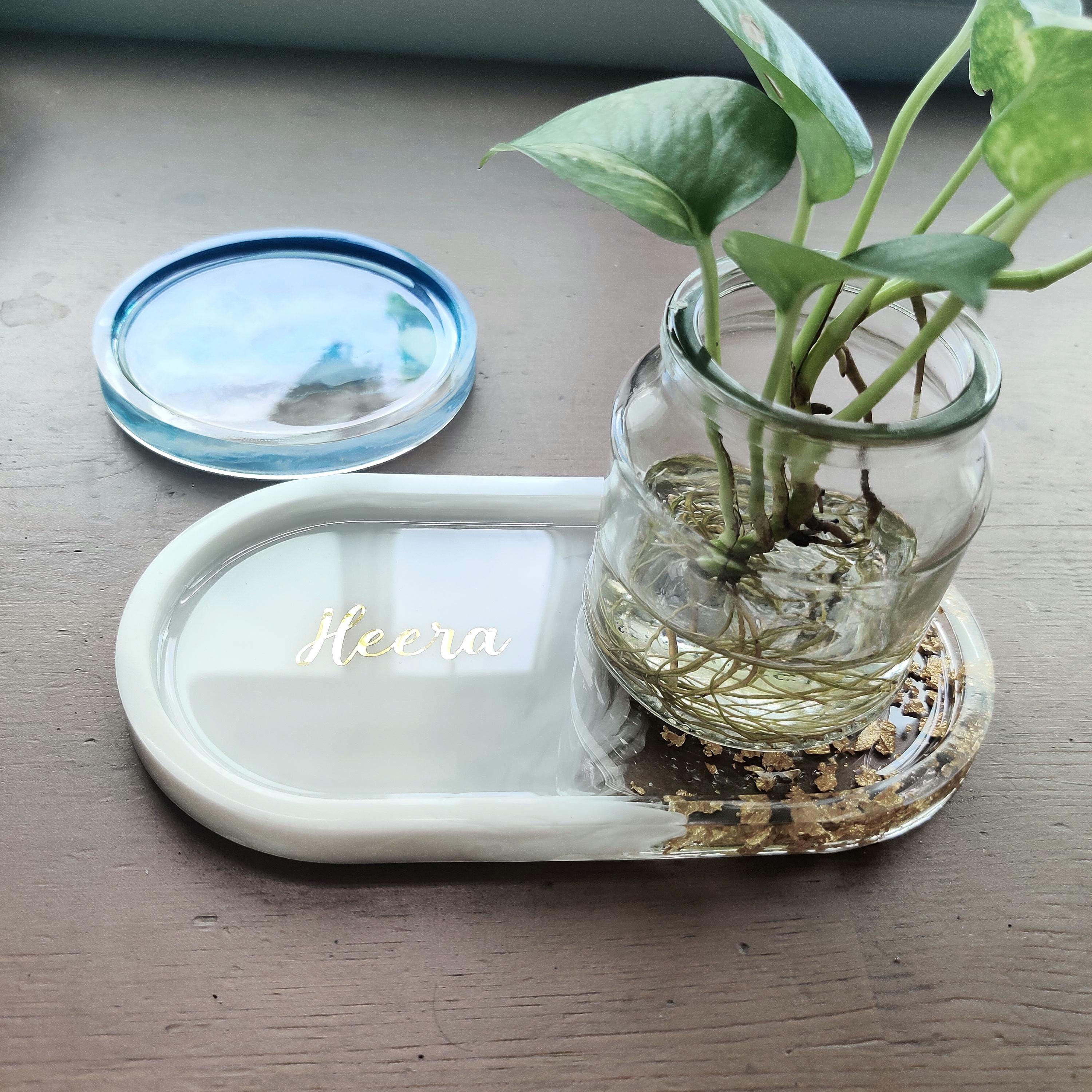 Custom Names: White Epoxy Resin Oval Trinket - Etsy