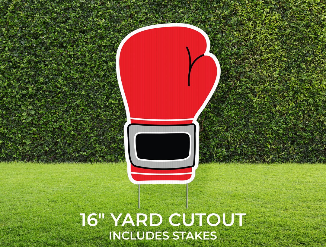 Boxing Glove Yard Sign Cutout | Sports Yard Décor | Personalized Lawn ...