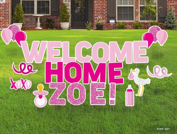 Custom Welcome Home Baby Yard Sign Cutouts It's A Girl - Etsy