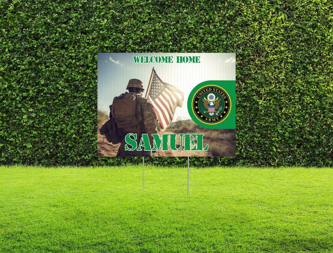 Personalized Army Homecoming Yard Sign: Military Welcome Home Lawn ...