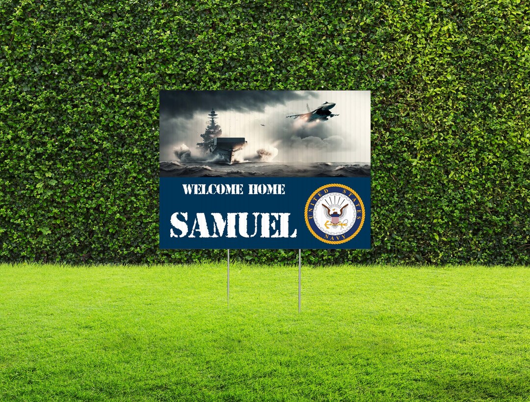 Navy Yard Sign | Military Homecoming | Welcome Home | Personalized Lawn ...
