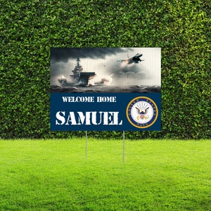 Navy Yard Sign | Military Homecoming | Welcome Home | Personalized Lawn ...