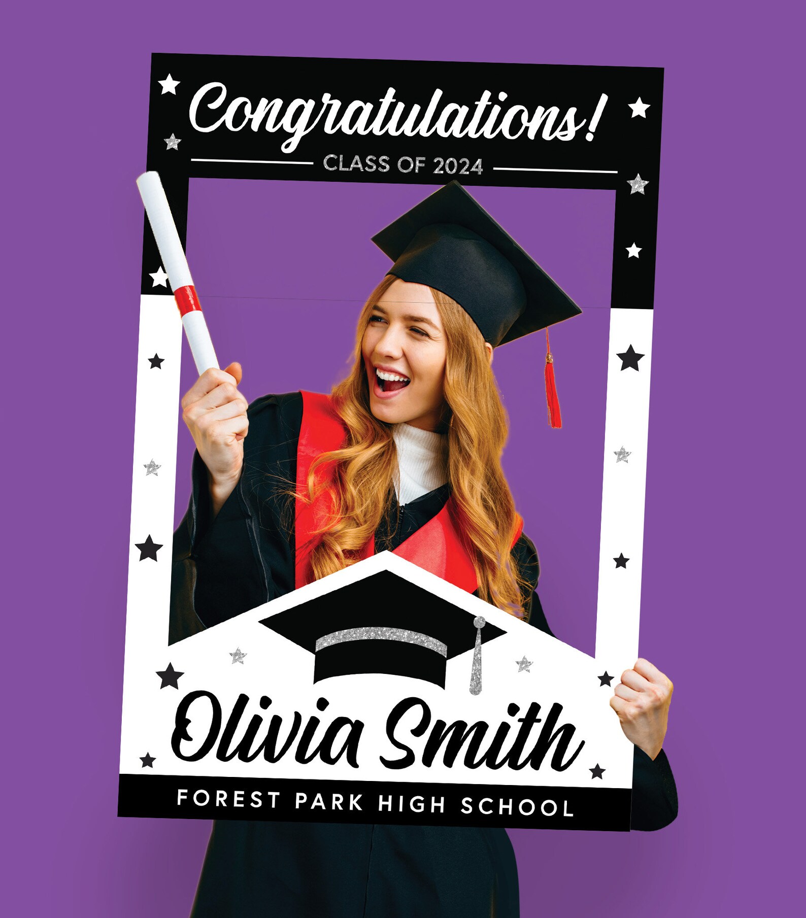 Customizable Graduation Cutout Photo Frame 24 X 36 Personalized Party ...