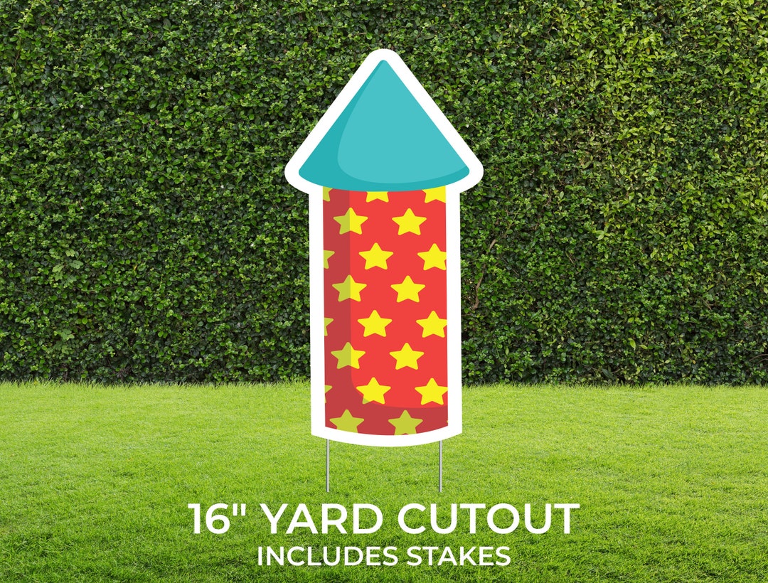 Firework Yard Sign Cutout | Happy Birthday Yard Décor | Personalized ...
