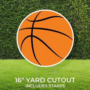 Basketball Yard Sign Cutout | Sports Yard Décor | Personalized Lawn ...