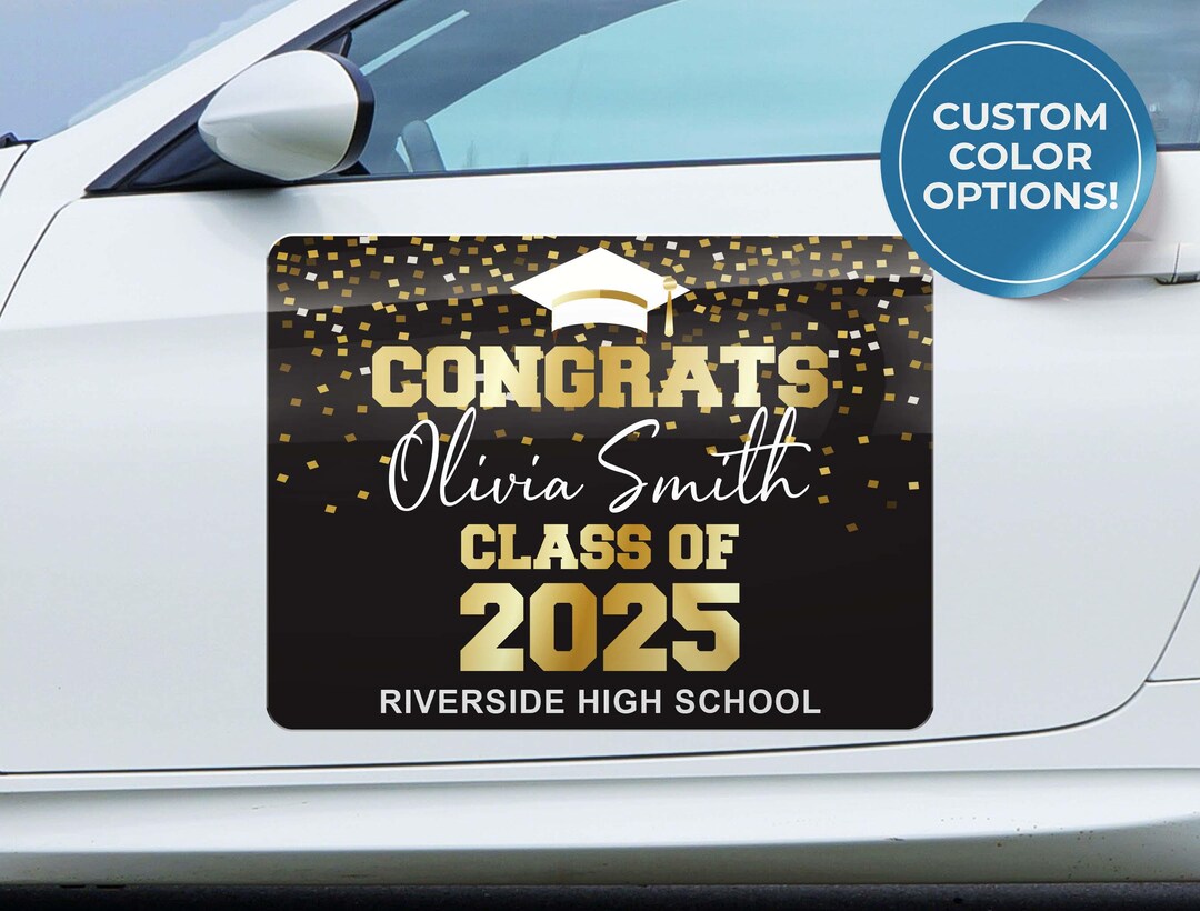 Custom Graduation Car Magnet | Car Parade Magnets | Congrats Grad ...