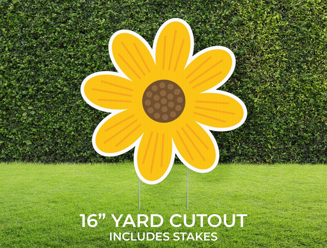 Sunflower Yard Sign: Summer Party Decor (includes Stakes) - Etsy