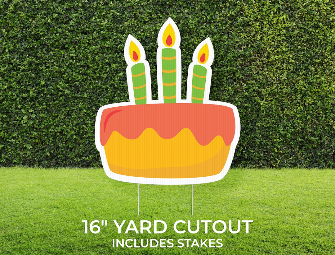 Cake Yard Sign Cutout Happy Birthday Yard Décor Personalized Sign Honk ...