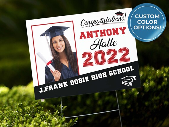 Custom Graduation Yard Sign With Photo Double-sided | Etsy