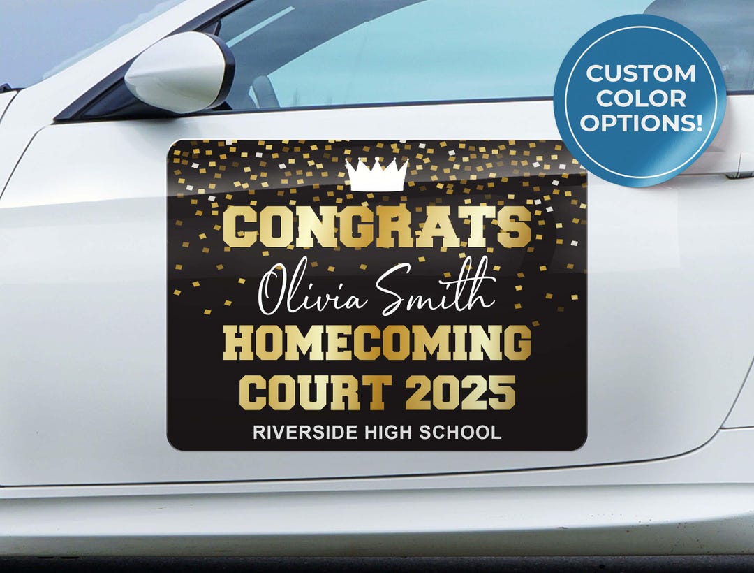 Custom Homecoming Car Magnet | Car Parade Magnets | Congrats HOCO Court ...