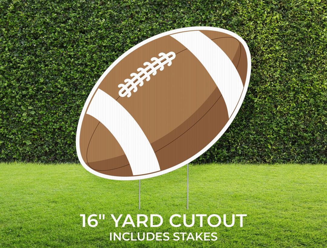Football Yard Sign Cutout | Sports Yard Décor | Personalized Lawn Sign ...