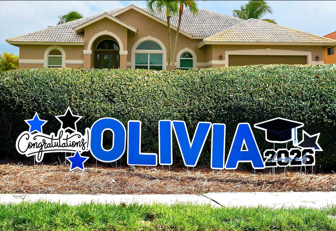 Personalized 2026 Graduation Yard Sign Cutouts | 17-inch ...