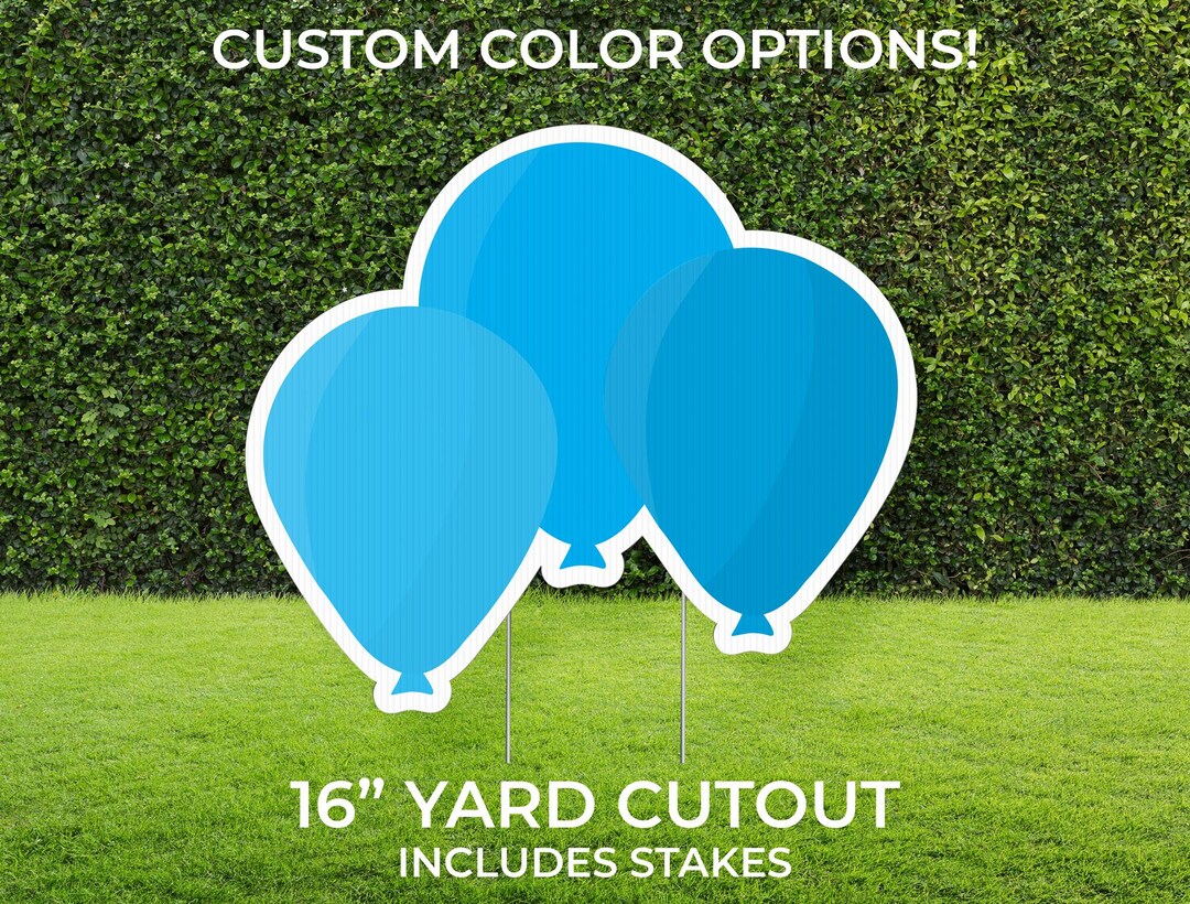 Custom Color 16" Balloon Yard Sign: Weatherproof Party Lawn Decoration ...