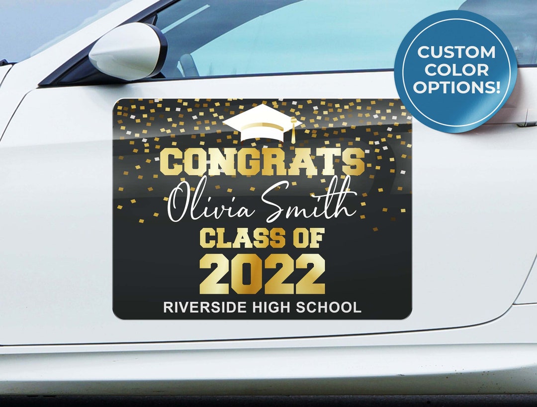 Custom Graduation Car Magnet Car Parade Magnets Congrats Grad ...