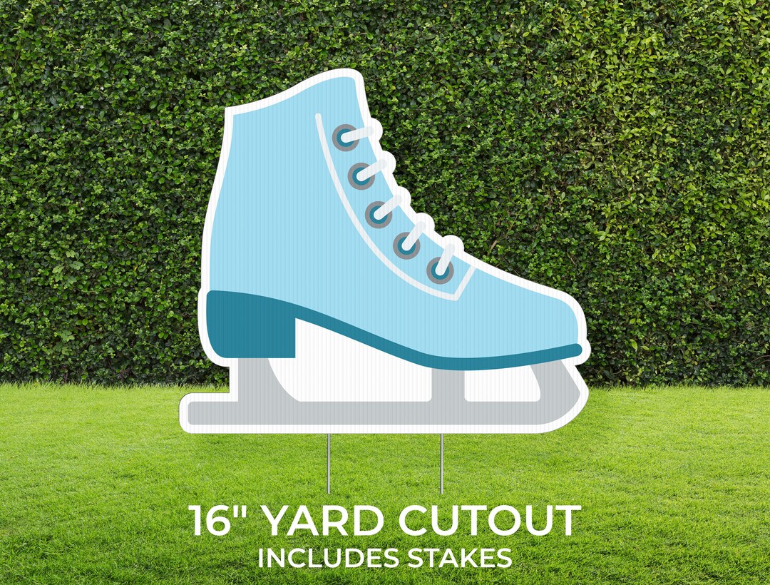 Ice Skate Yard Sign Cutout | Sports Yard Décor | Personalized Lawn Sign ...