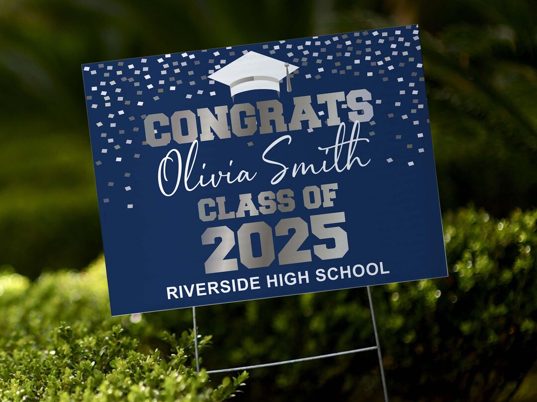Custom Graduation Yard Sign: Double-sided, Personalized Congrats Grad ...