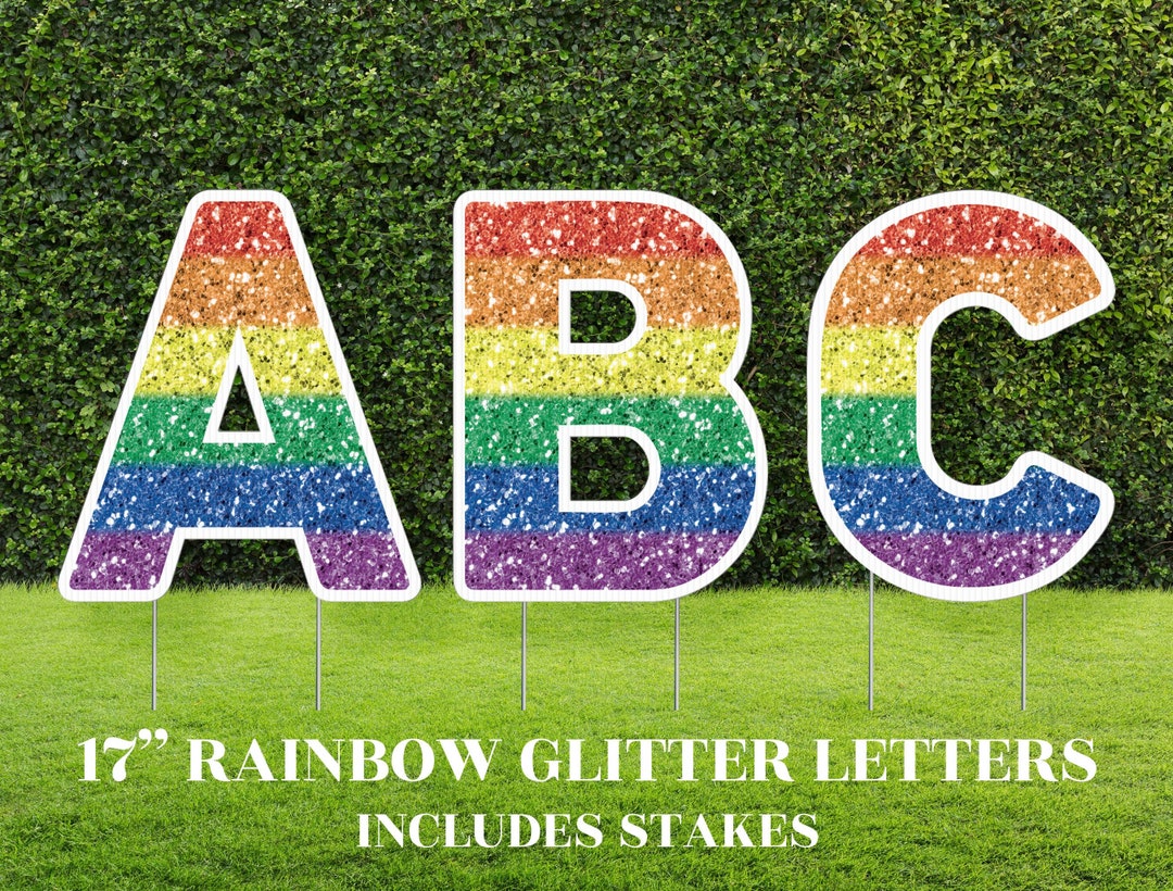 Pride Glitter Letter Yard Sign Cutouts | Pride / Party / Event Yard ...