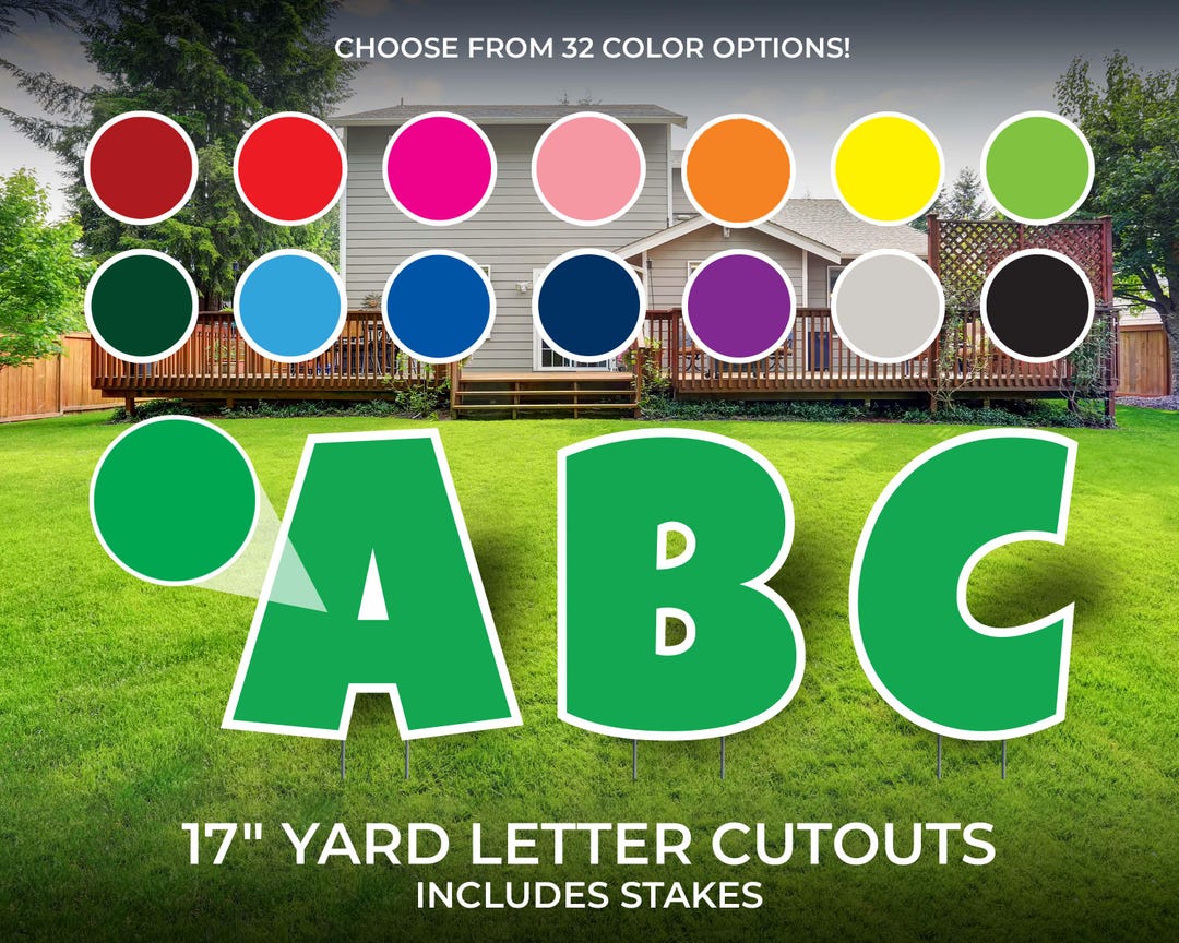 Custom Letter Yard Sign Cutouts | Party/event Yard Décor | Personalized ...
