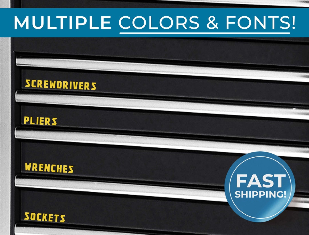 Tool Box Vinyl Decals 28-pack | Mechanic Drawer Labels | Organize Tools ...
