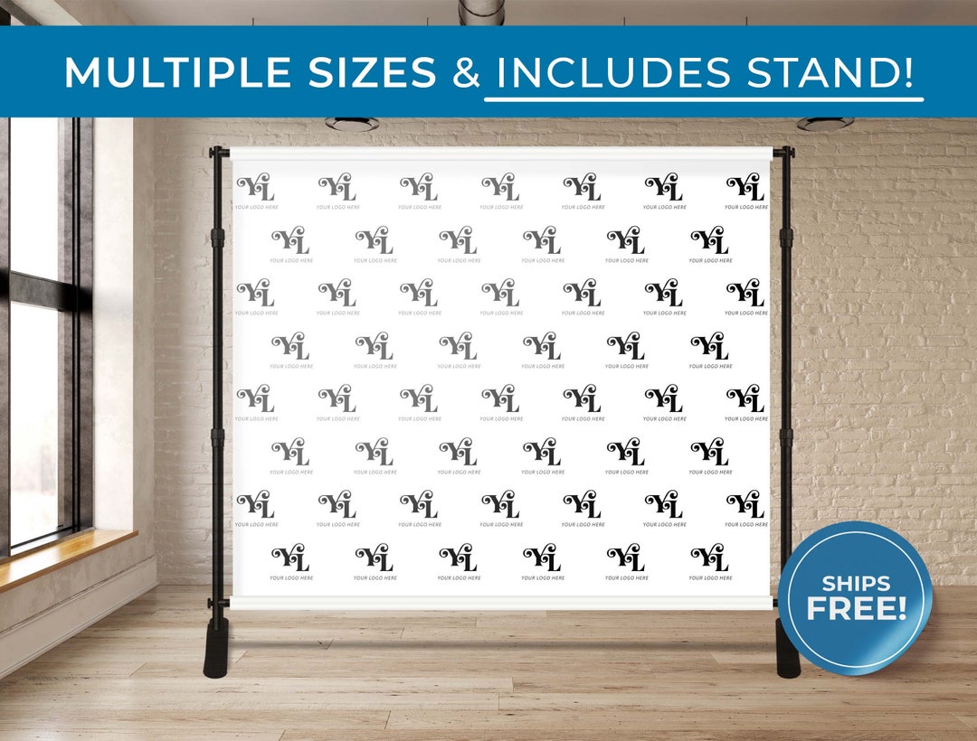 Custom Logo Step and Repeat FABRIC Banner With Stand: Full Color ...
