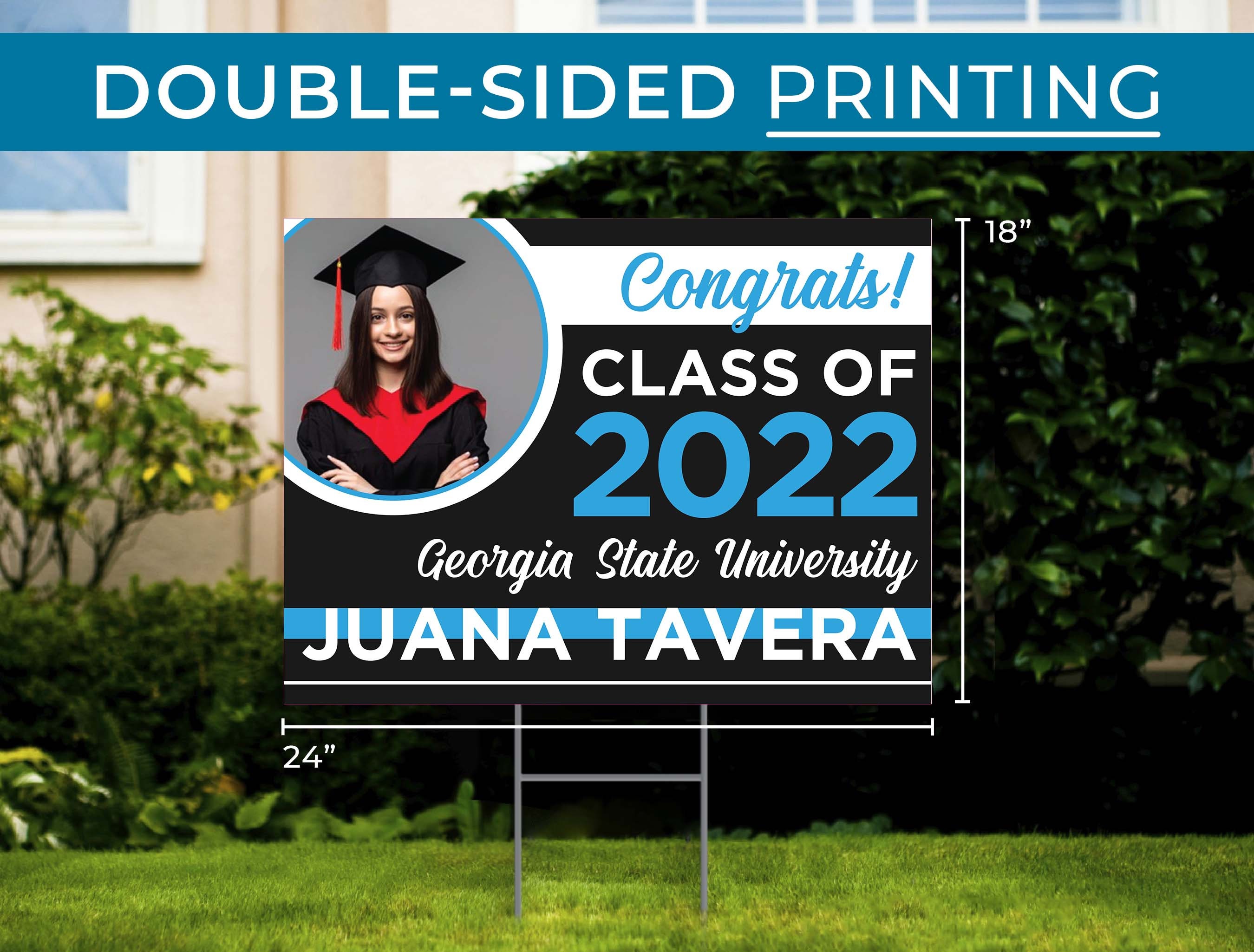 Custom Graduation Yard Sign With Photo Double-sided | Etsy