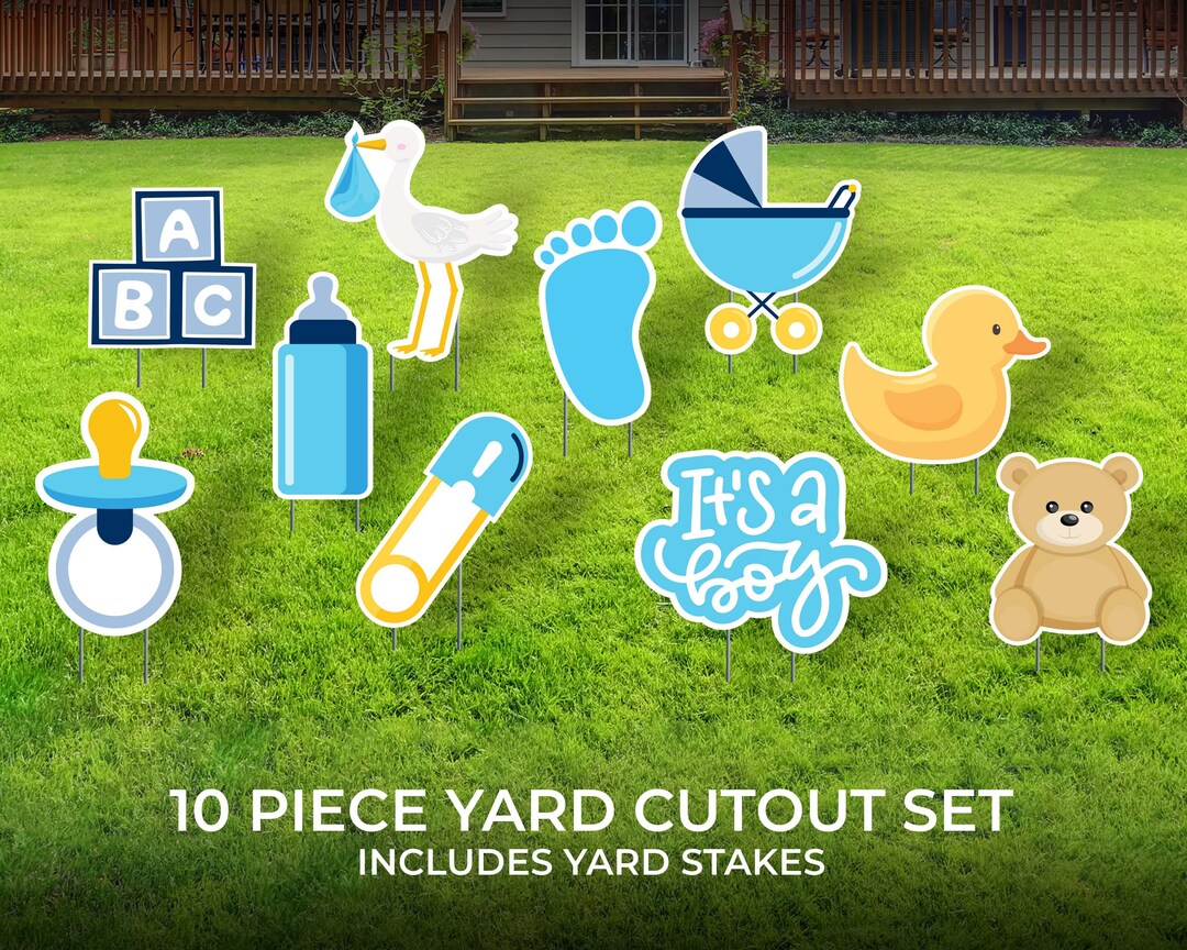 Welcome Home Baby Boy Yard Sign: 10-piece Baby Shower Lawn Decor - Etsy