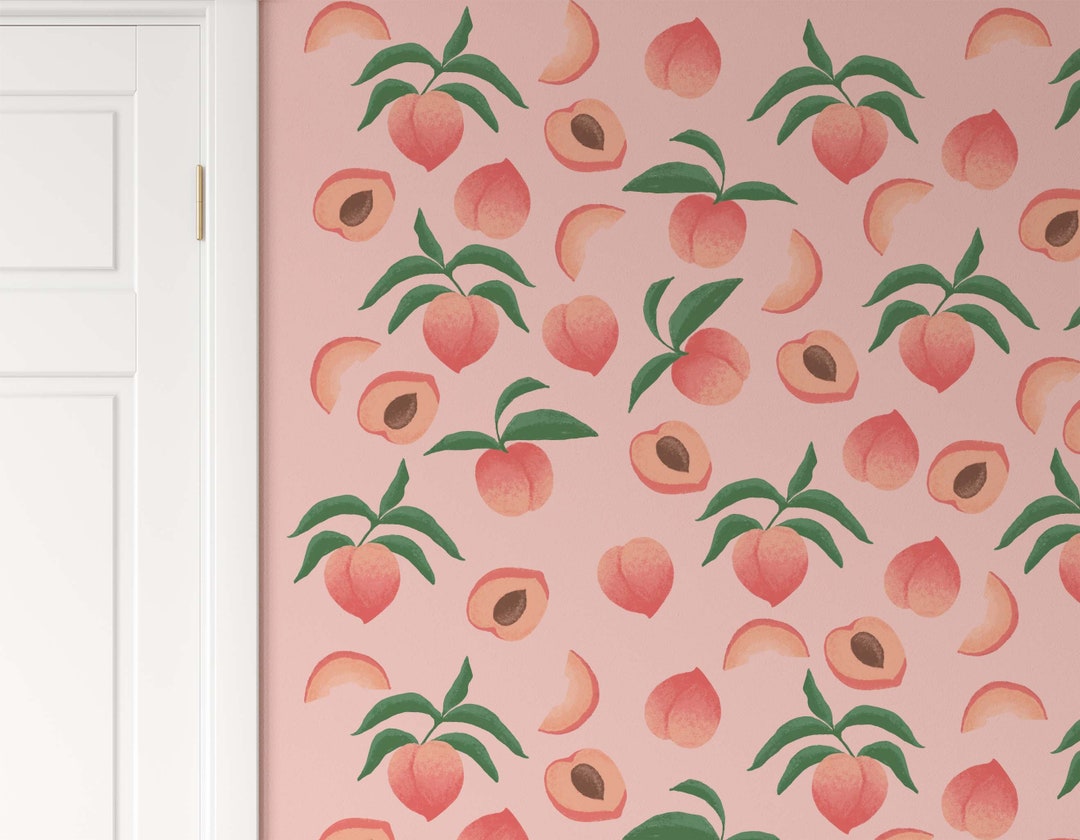 35 Pack Watercolor Peaches | Peel & Stick Wall Decals | Renter Friendly ...