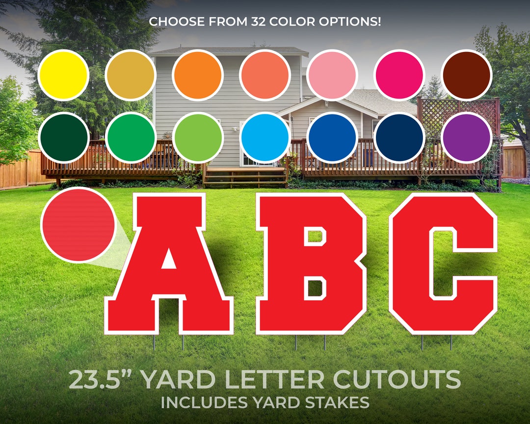Custom Letter Yard Sign Cutouts | Party/event Yard Décor | Personalized ...