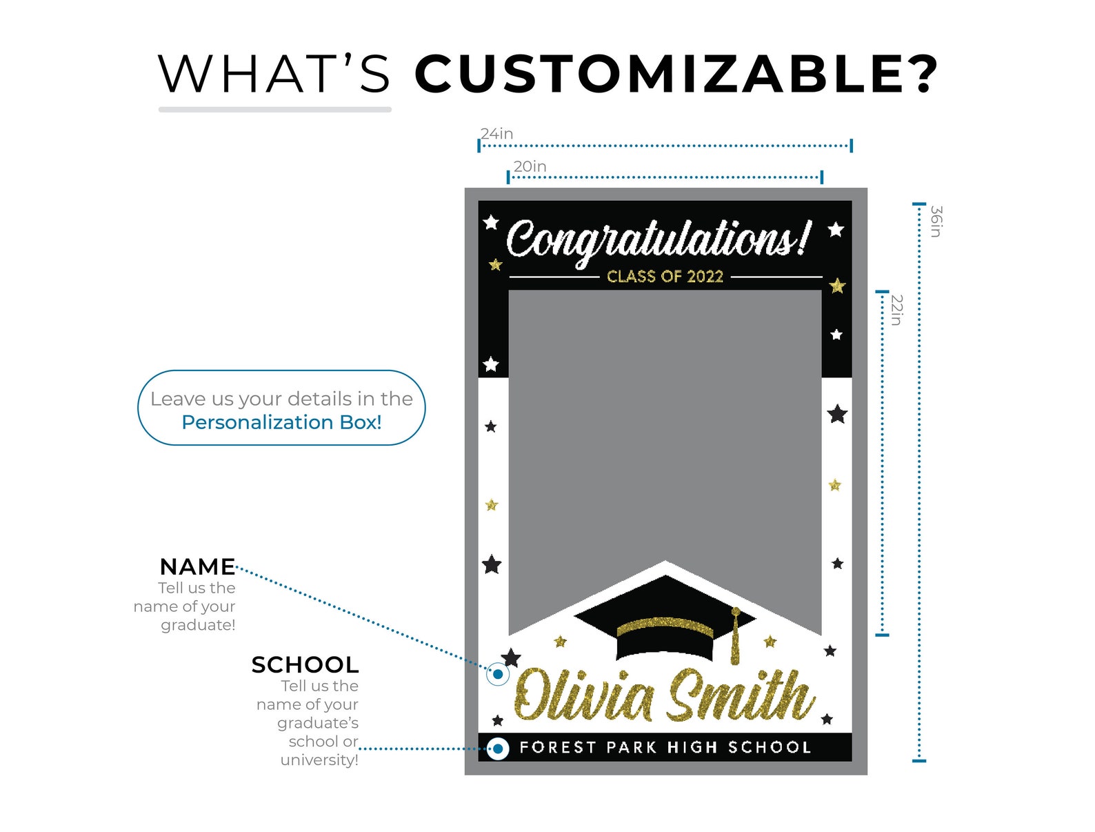 Customizable Graduation Cutout Photo Frame 24 X - Etsy