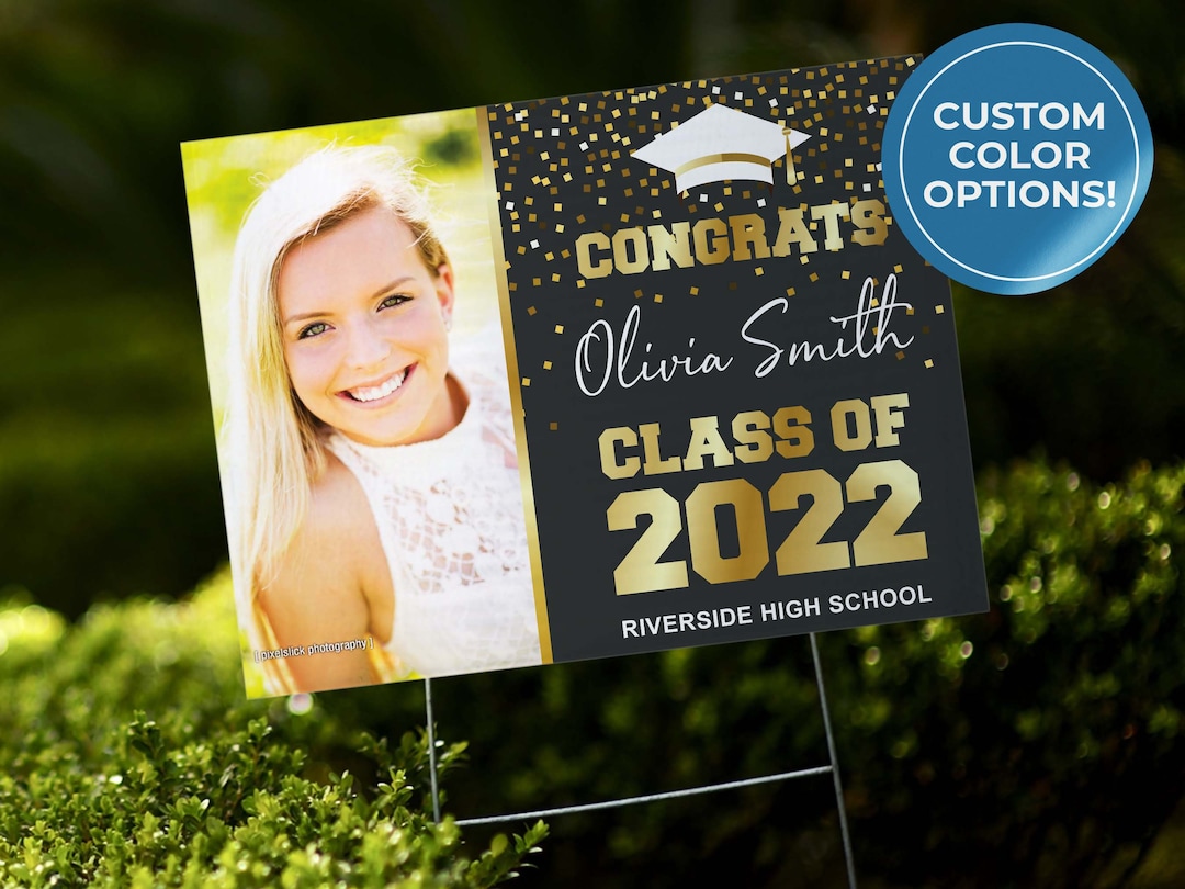Custom Graduation Yard Sign With Photo Double-sided - Etsy