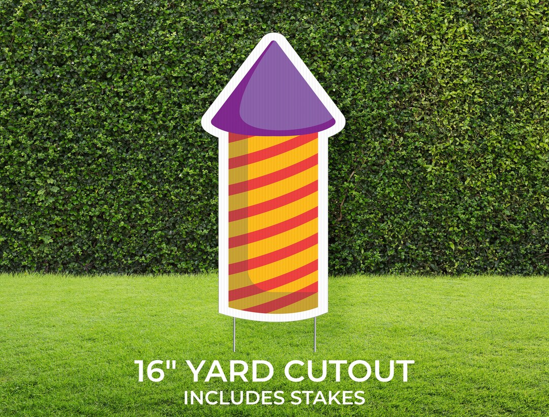 Firework Yard Sign Cutout | Happy Birthday Yard Décor | Personalized ...