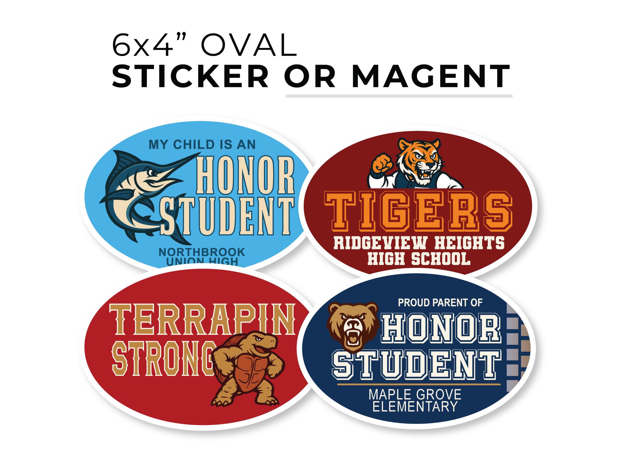 Custom School Mascot Car Magnet or Sticker: Proud Parent Decal - Etsy