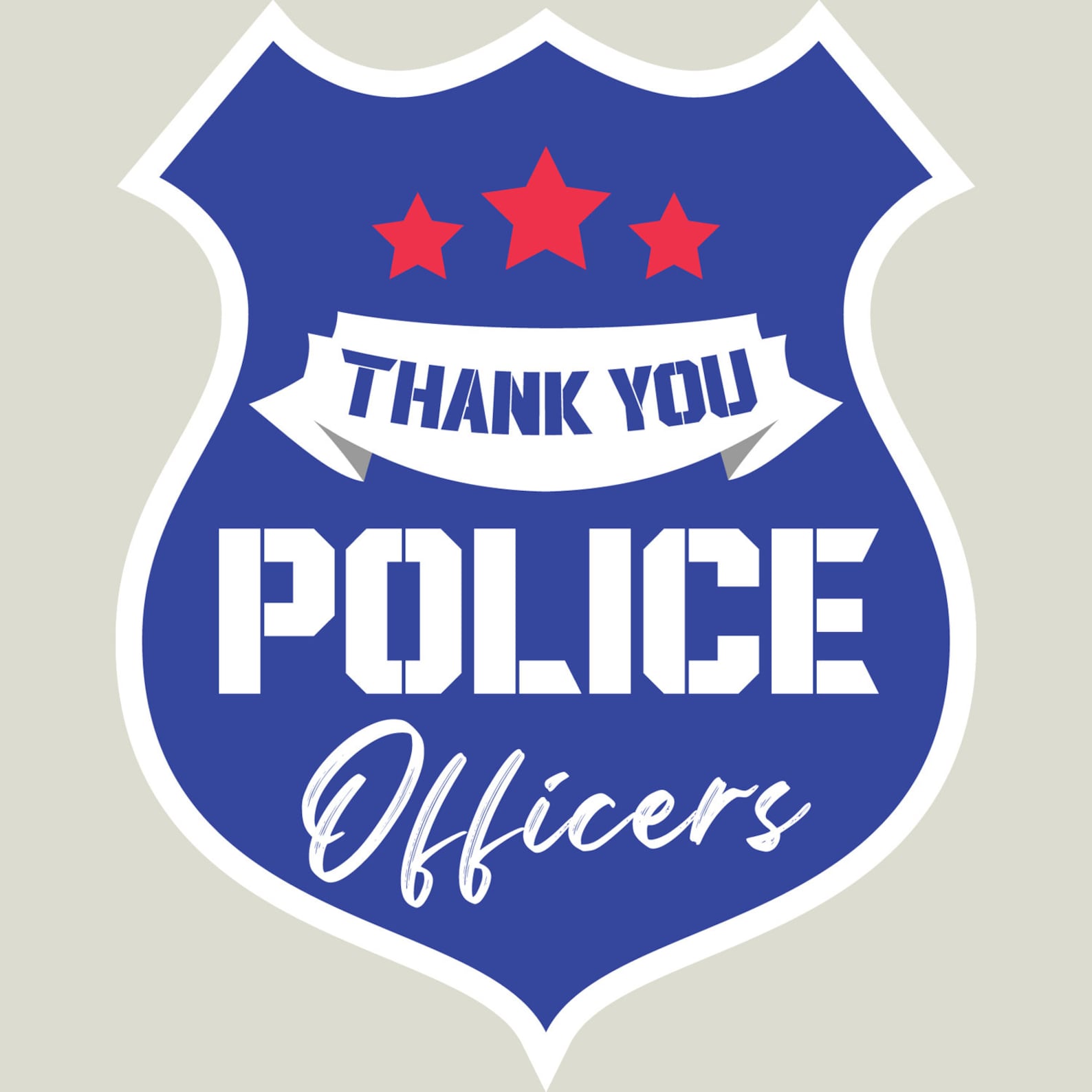 Thank You Police Officers Cutout Yard Sign Quick Turnaround | Etsy